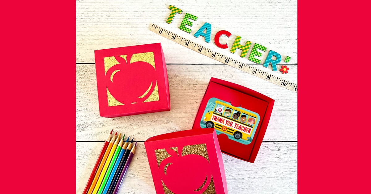 DIY Apple Gift Box - For Gift Cards and Small Treats - Crafting Cheerfully