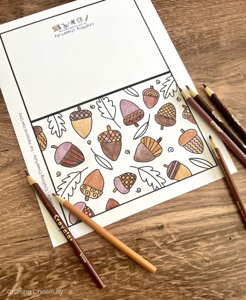 Printable Fall Coloring Cards - Crafting Cheerfully