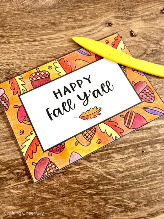 Printable Fall Coloring Cards - Crafting Cheerfully