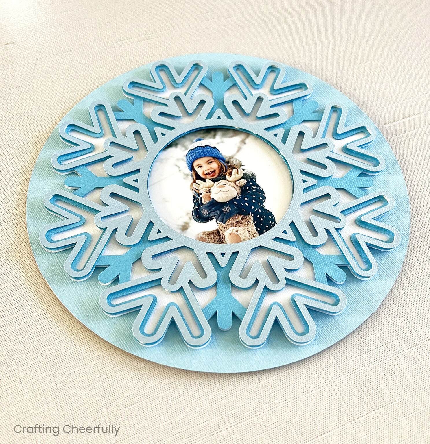 Layered Paper Snowflake Frame - Crafting Cheerfully