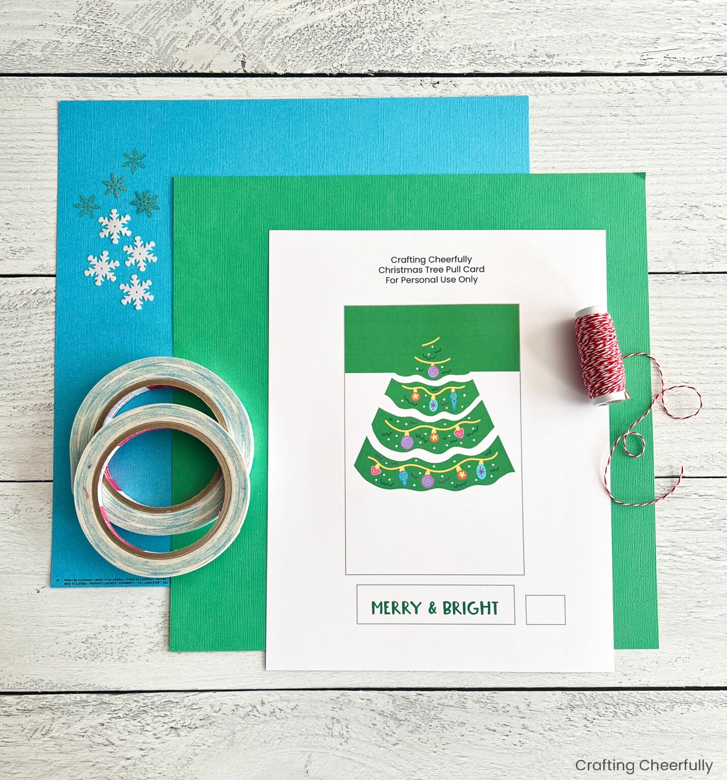 DIY Christmas Tree Pull Card - Crafting Cheerfully