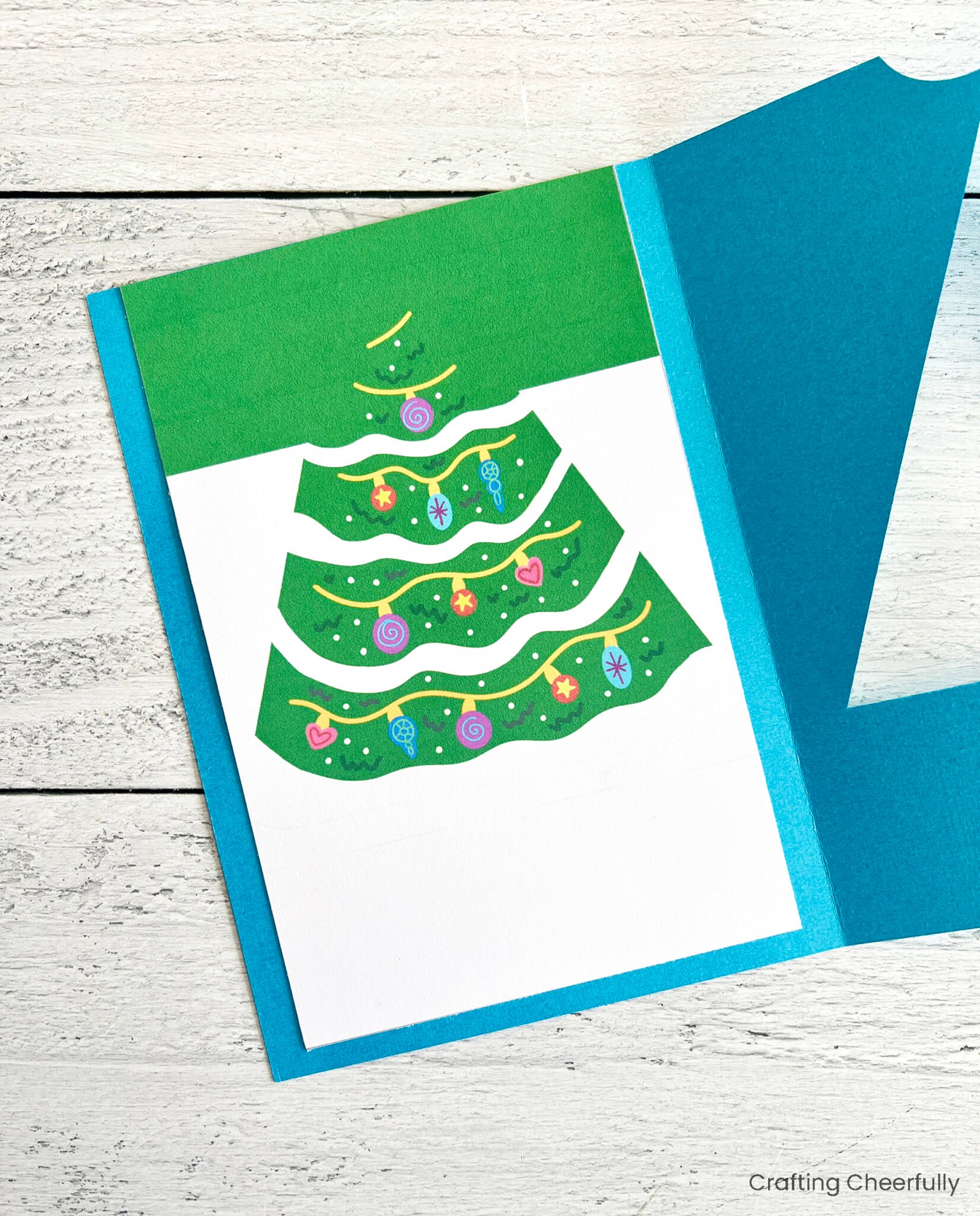 DIY Christmas Tree Pull Card - Crafting Cheerfully