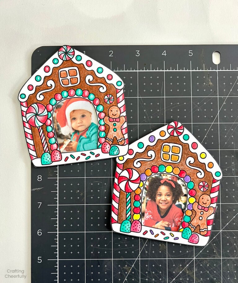 DIY Gingerbread House Ornament Frame - Crafting Cheerfully