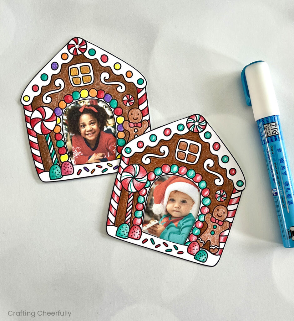 DIY Gingerbread House Ornament Frame - Crafting Cheerfully