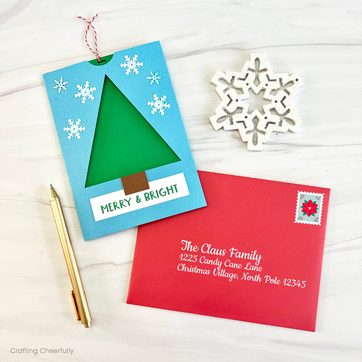 DIY Christmas Tree Pull Card - Crafting Cheerfully