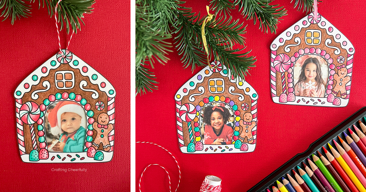 DIY Gingerbread House Ornament Frame - Crafting Cheerfully