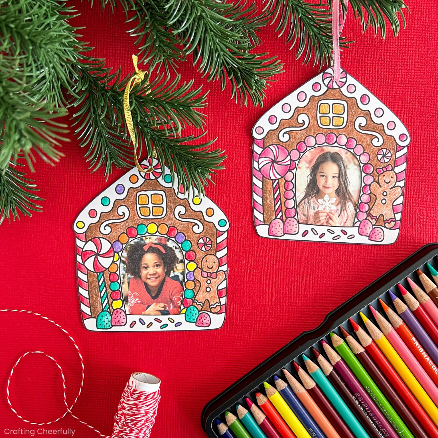 DIY Gingerbread House Ornament Frame - Crafting Cheerfully
