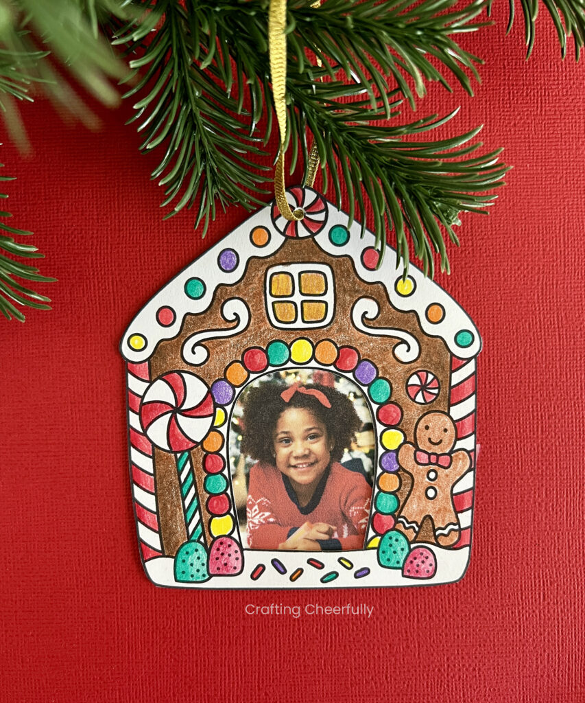 DIY Gingerbread House Ornament Frame - Crafting Cheerfully