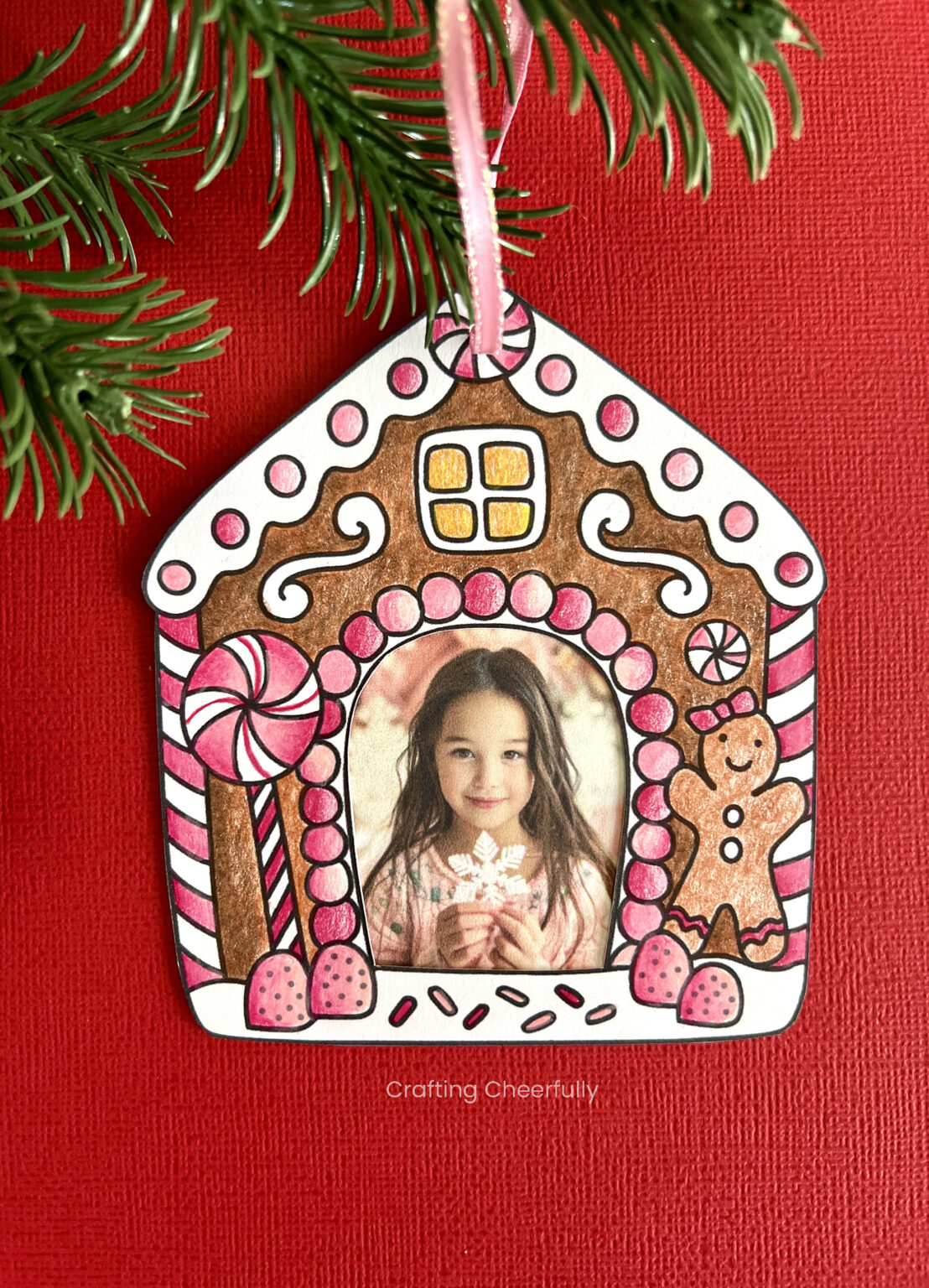 DIY Gingerbread House Ornament Frame - Crafting Cheerfully