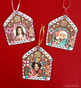 DIY Gingerbread House Ornament Frame - Crafting Cheerfully