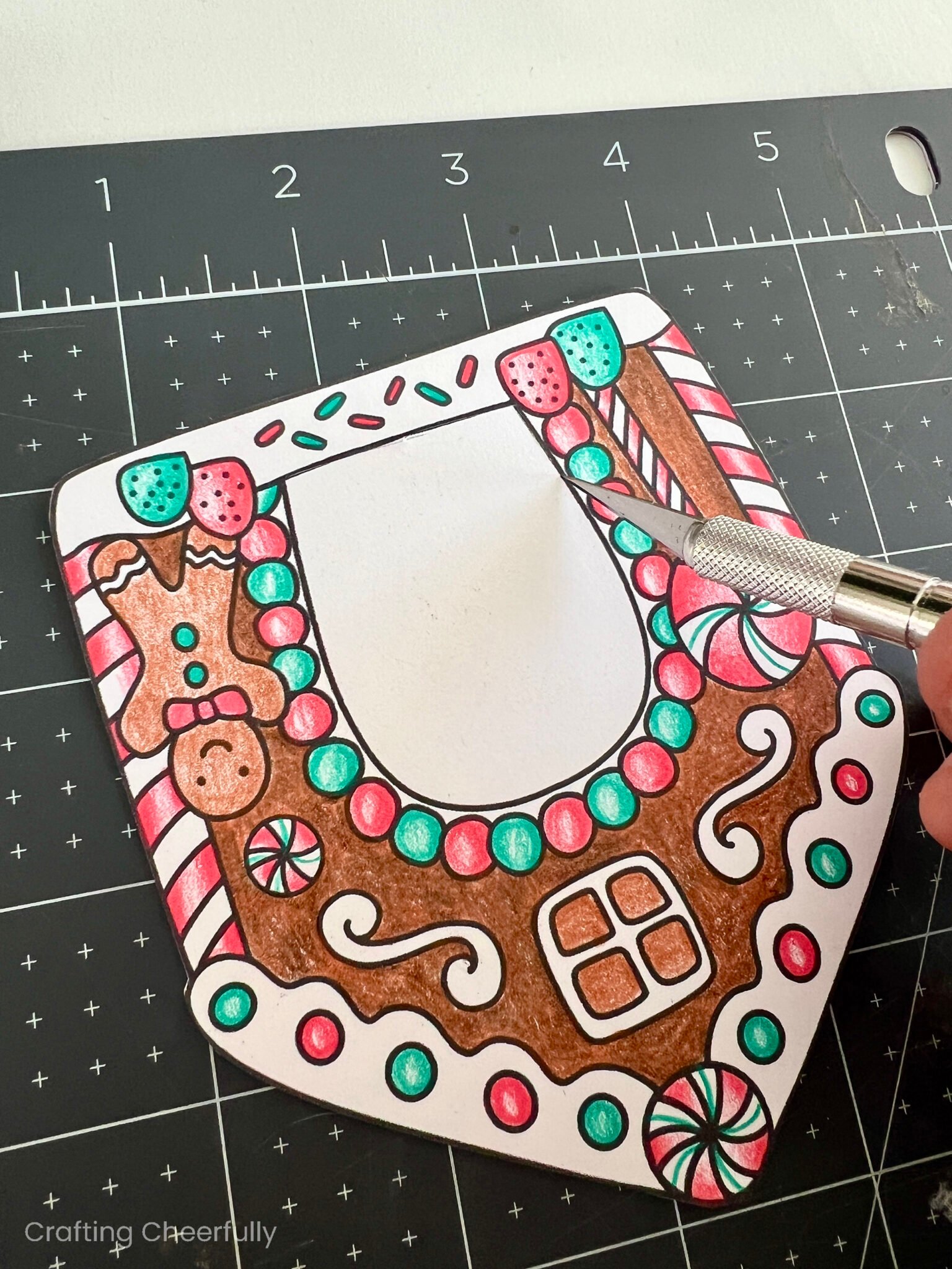 DIY Gingerbread House Ornament Frame - Crafting Cheerfully