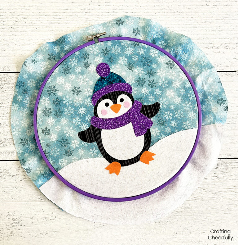 DIY Penguin Embroidery Hoop - Crafting Cheerfully