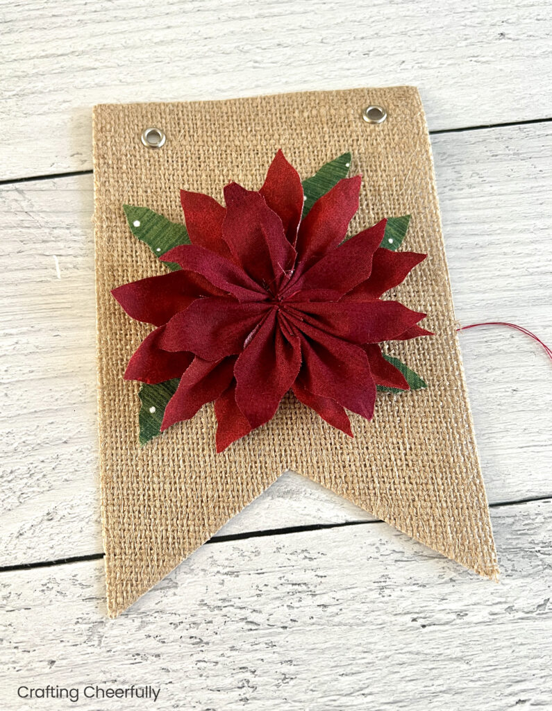 Fabric Poinsettia Christmas Banner - Crafting Cheerfully