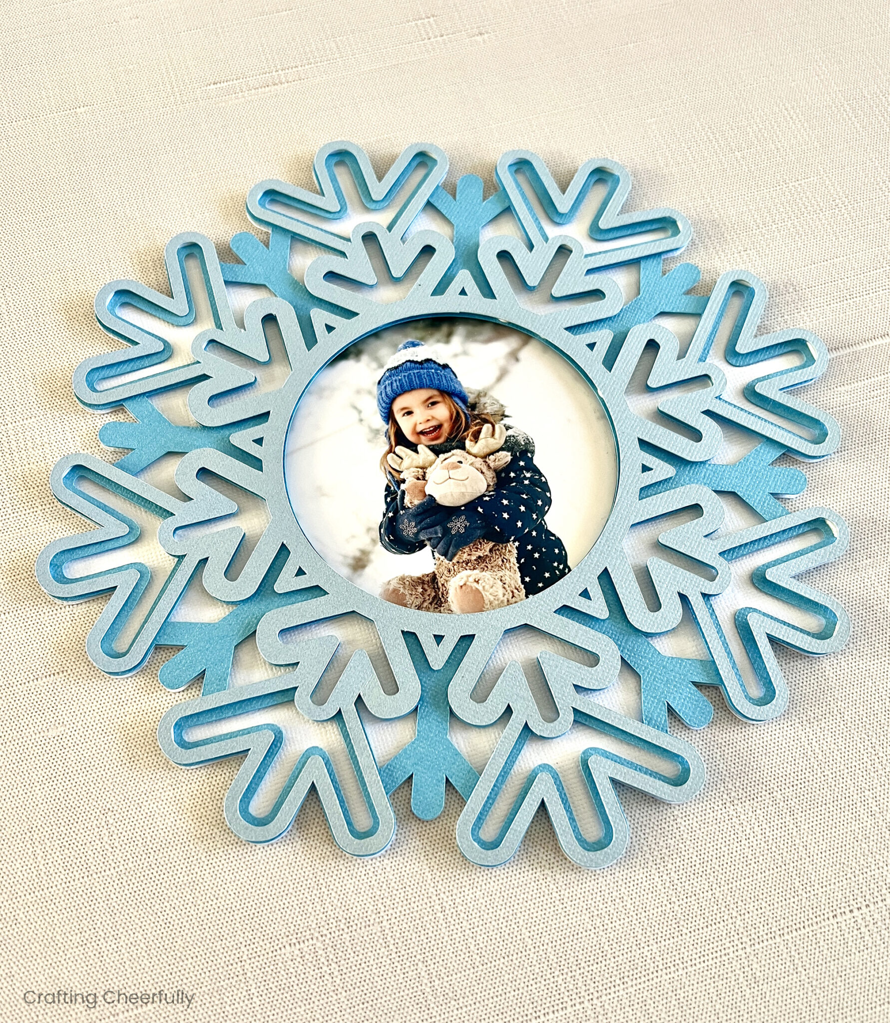 Layered Paper Snowflake Frame - Crafting Cheerfully