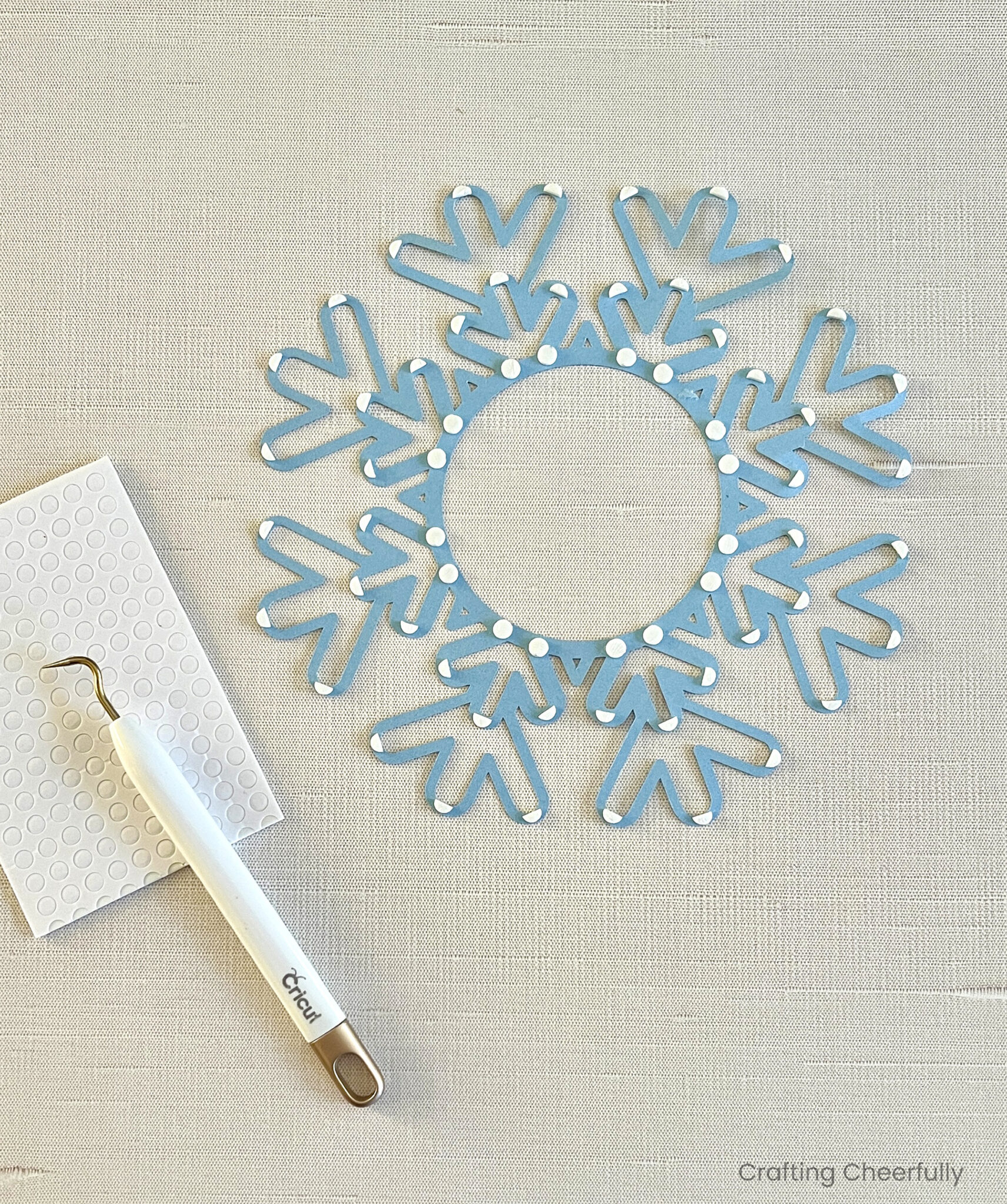 Layered Paper Snowflake Frame - Crafting Cheerfully