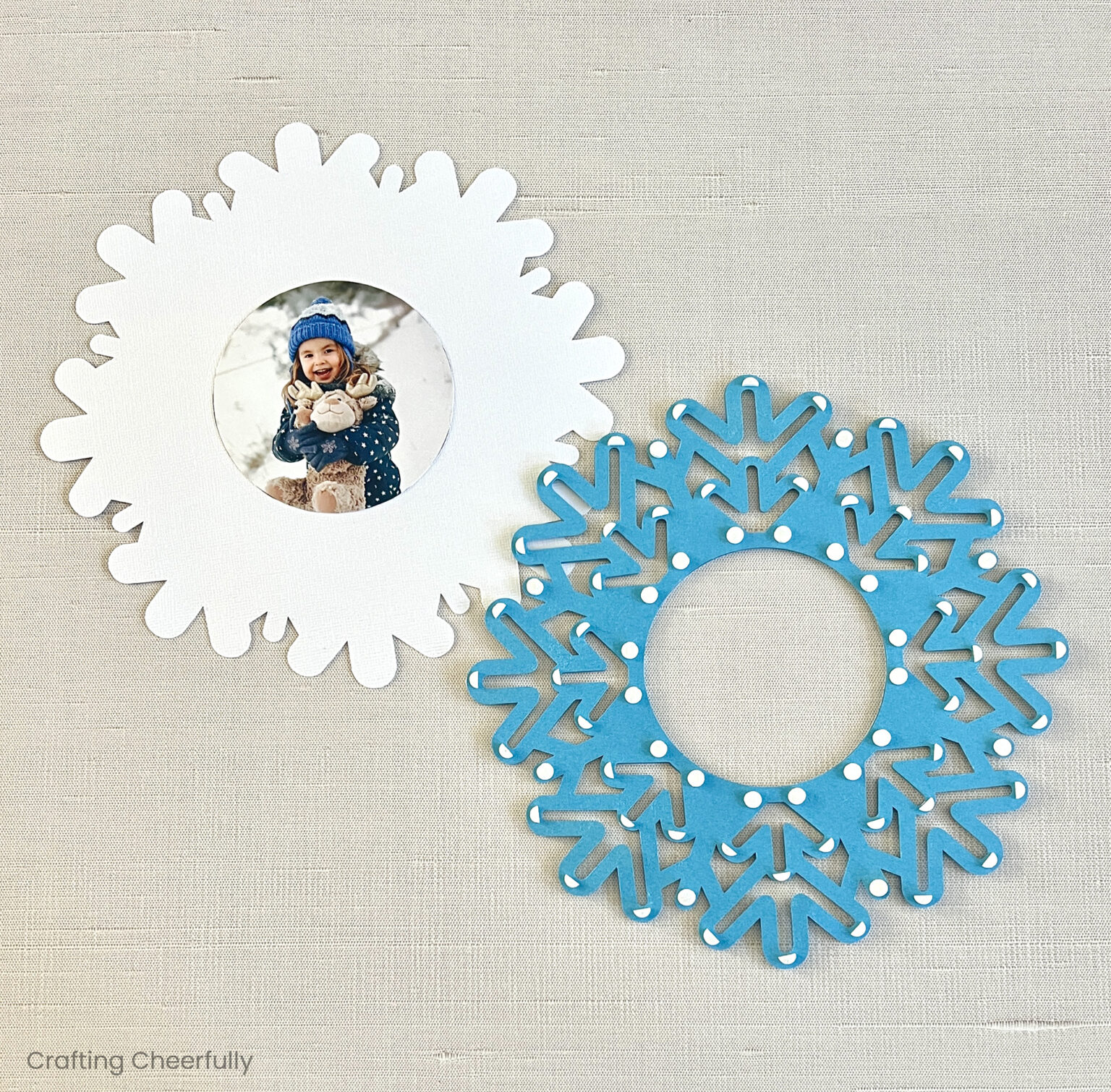 Layered Paper Snowflake Frame - Crafting Cheerfully