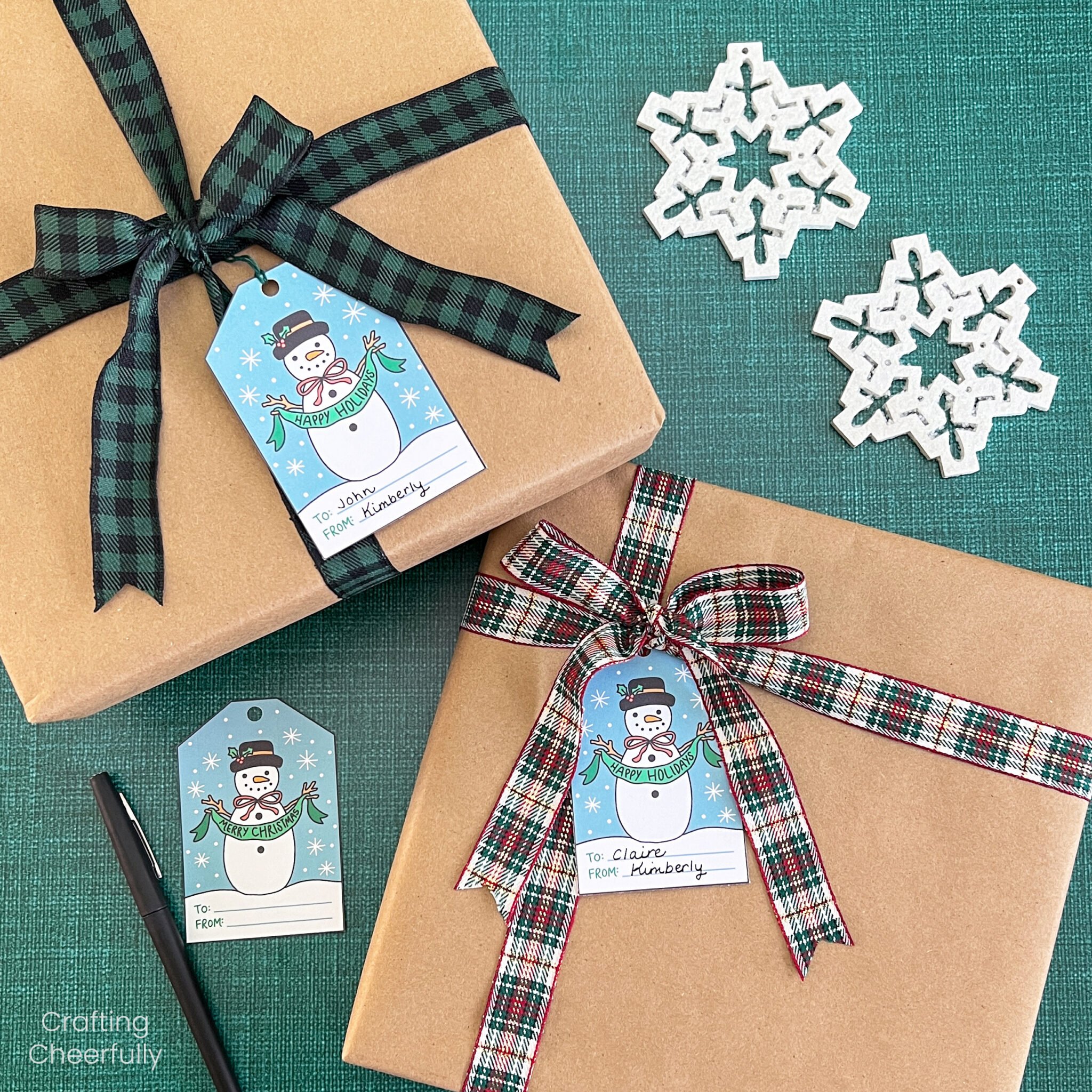 Printable Snowmen Holiday Gift Tags - Crafting Cheerfully
