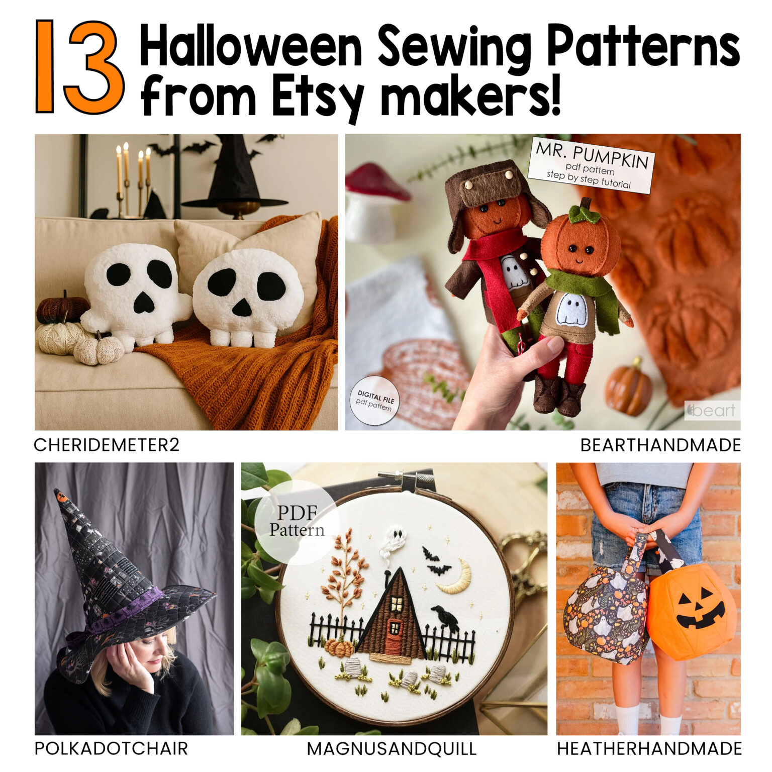 13 Halloween Sewing Patterns from Etsy Makers - Crafting Cheerfully