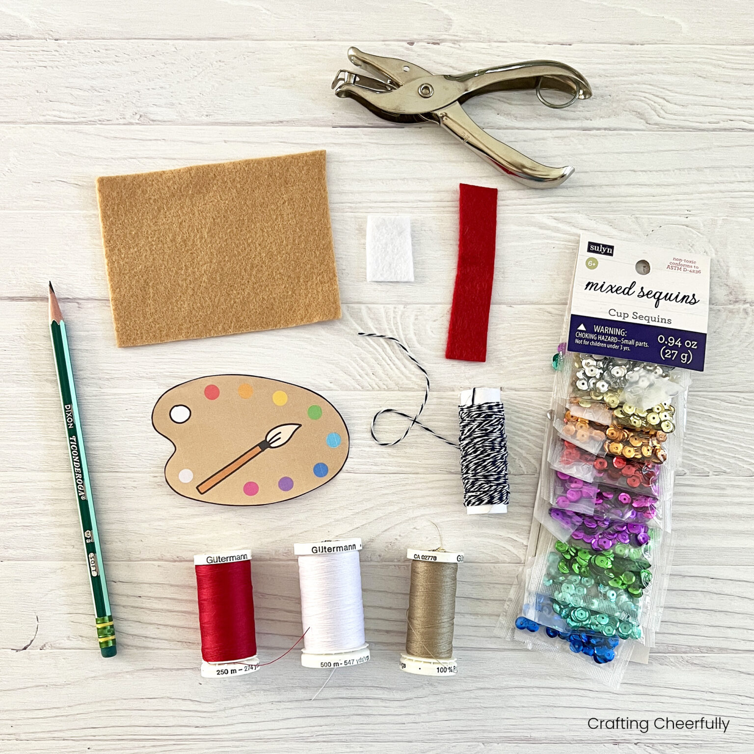 DIY Felt Paint Palette Ornament - Crafting Cheerfully