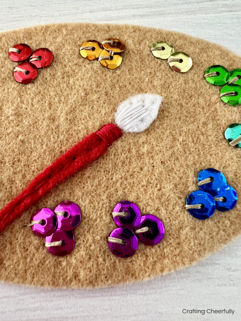 DIY Felt Paint Palette Ornament - Crafting Cheerfully