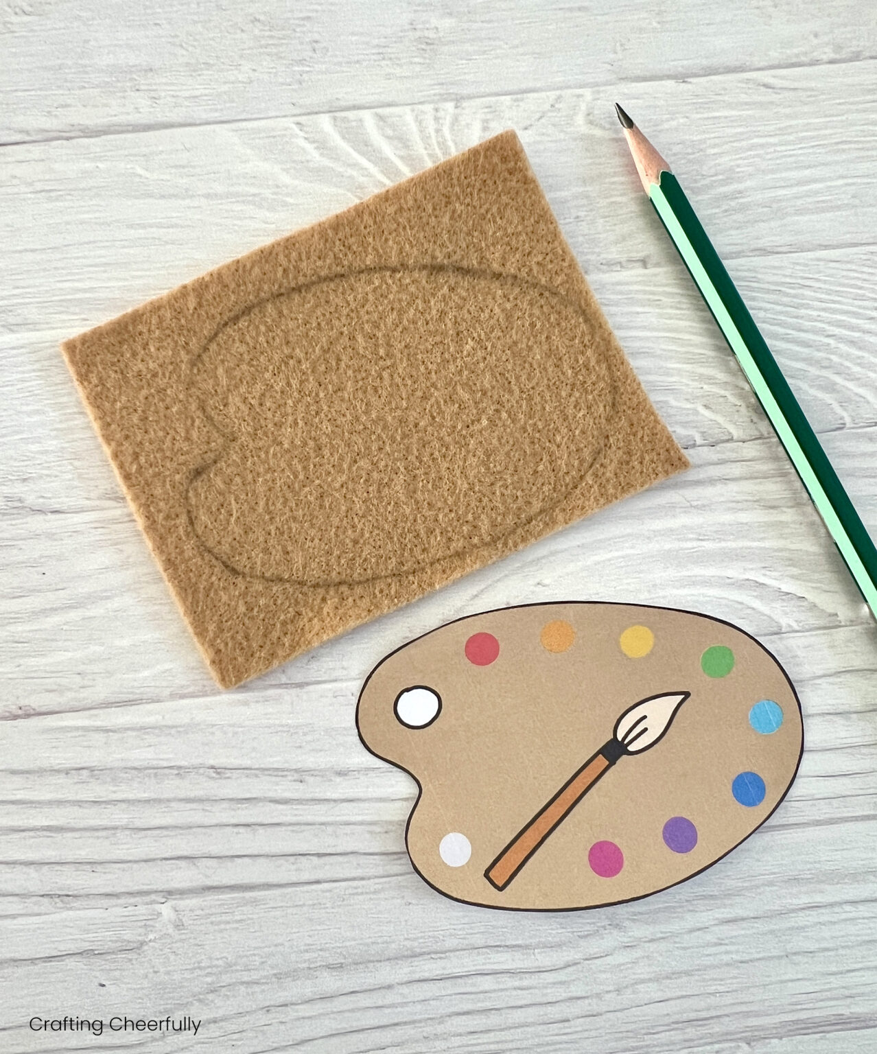 DIY Felt Paint Palette Ornament - Crafting Cheerfully