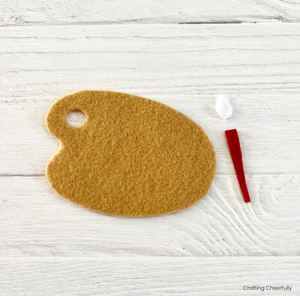 DIY Felt Paint Palette Ornament - Crafting Cheerfully