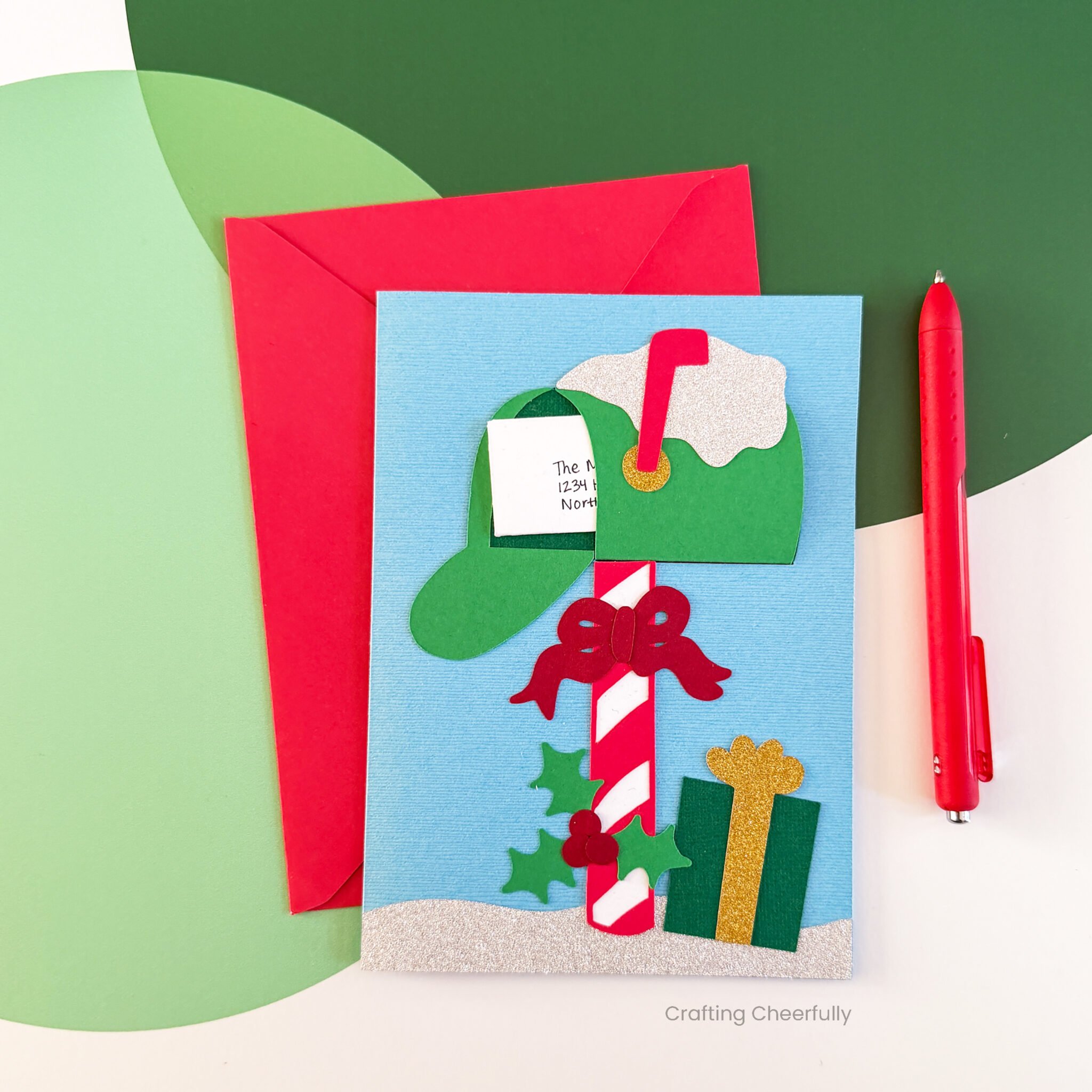 DIY Holiday Mailbox Card - Crafting Cheerfully