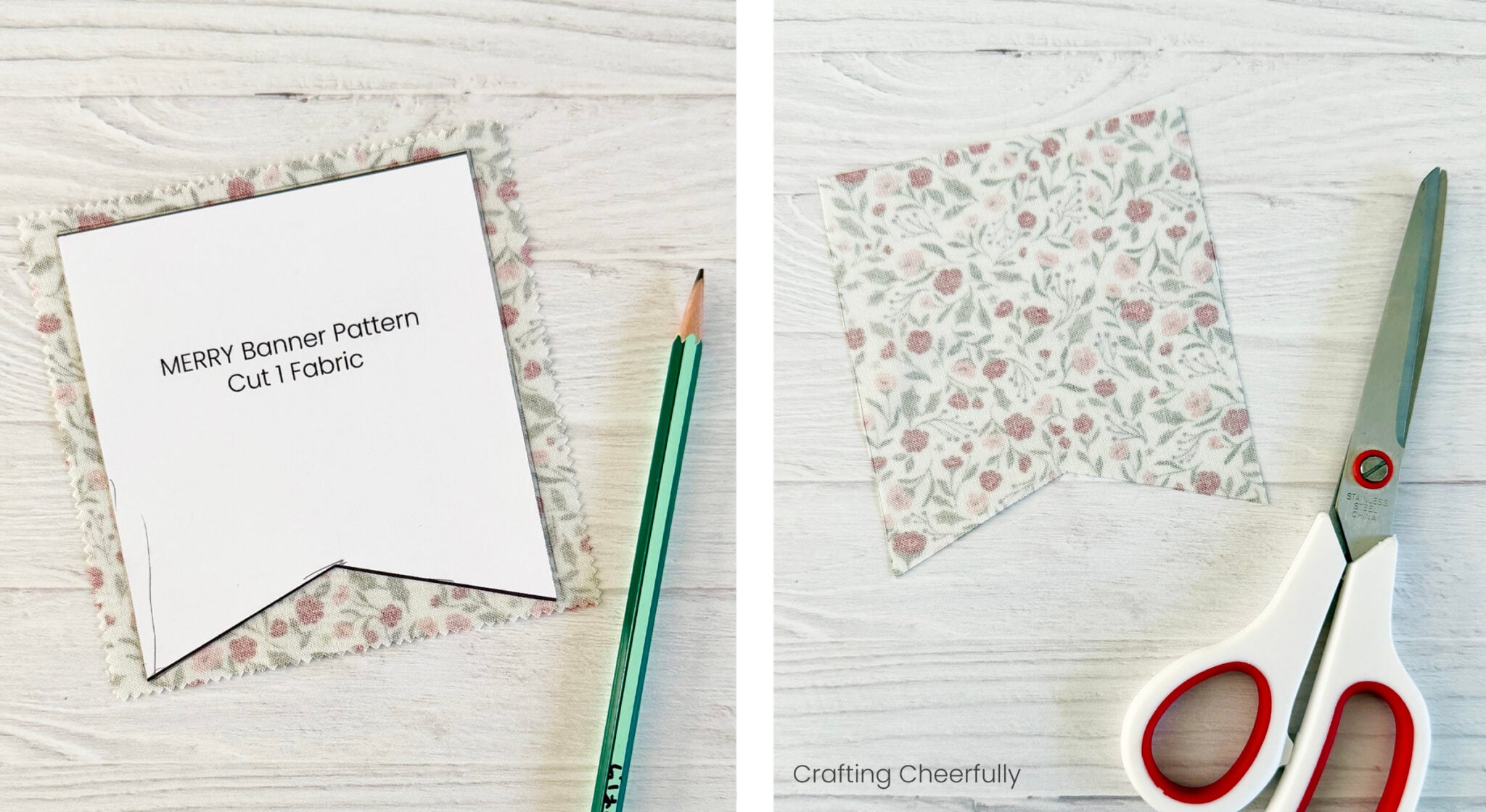 Reverse Appliqué Christmas Banner - Crafting Cheerfully